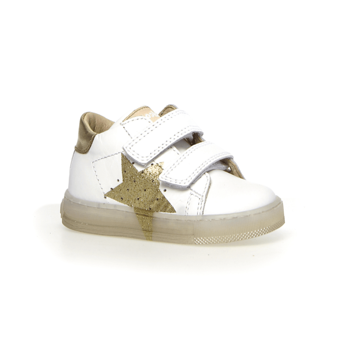 Naturino Toddler's (Sizes 22-26) Falcotto Venus VL White/Gold Leather ...