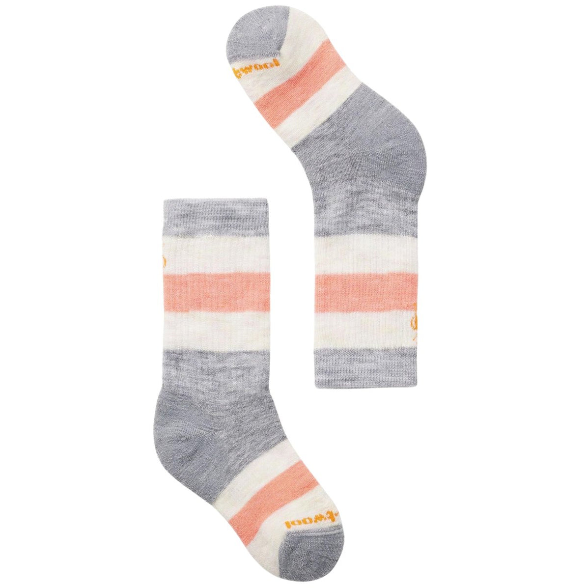 Smart Wool Kid's Hike Full Cushion Crew Socks Wild Salmon Stripe — Tip ...