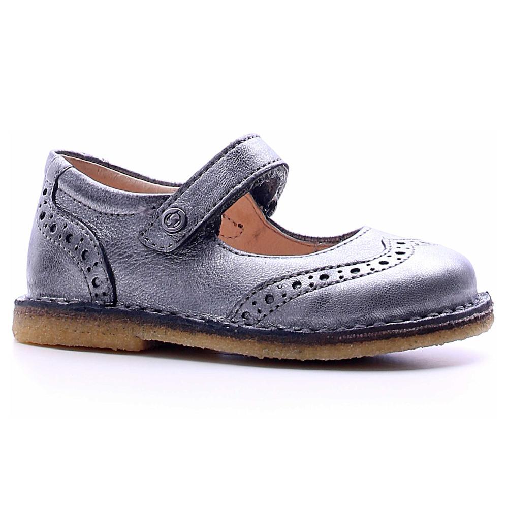 Naturino Girl's 3975 Silver Leather Wingtip MJ — Tip Top Shoes of New York